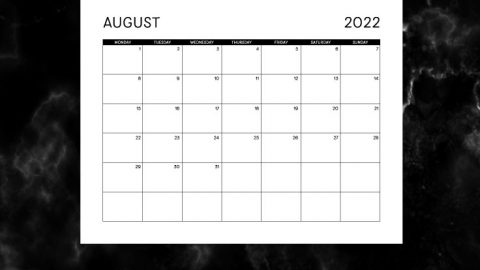 August 2022 Dated Monthly Calendars – Free Download | Hello Planner ...